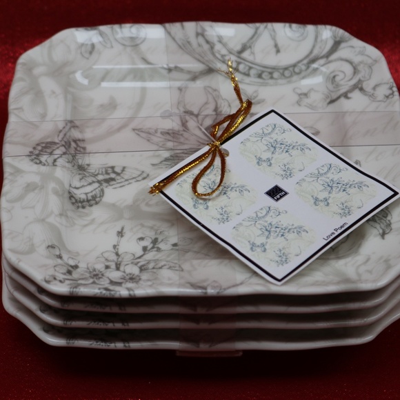 222 Fifth | Dining | 222 Fifth Love Poem Floral Butterfly Square ...